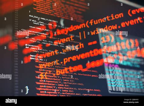 Programming Code Screen Of Software Developer Software Programming Work Time Code Text Written