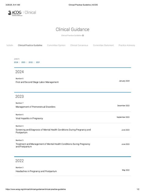 Clinical Practice Guideline Acog Pdf Postpartum Period Obstetrics