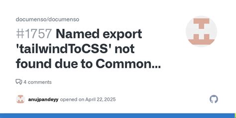 Named Export Tailwindtocss Not Found Due To Commonjs Incompatibility In React Emailtailwind