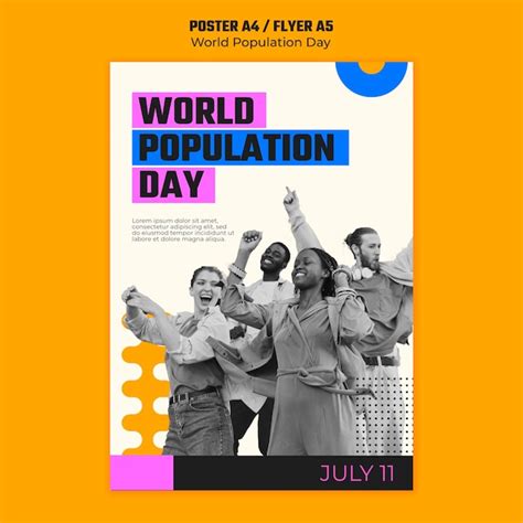 Free Psd Flat Design World Population Day Poster