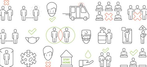 Social Distance Line Icon People Isolation Sign Vector Image