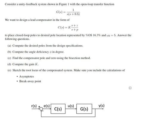 Solved Consider A Unity Feedback System Shown In Figure Chegg