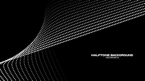 Premium Vector Abstract Halftone Wave Pattern On The Black Background