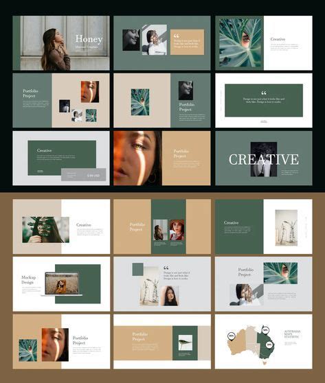 Honey Powerpoint Portfolio Fashion Creative Design Template Place Portfolio Template