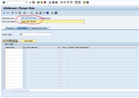 SAP TECH Projection View