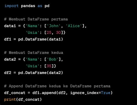 Bahasa Python Append Data Frame