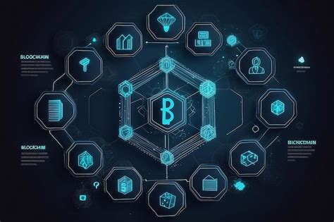 Premium Photo Blockchain Technology With Icons How Blockchain Works Abstract Hexagon Background