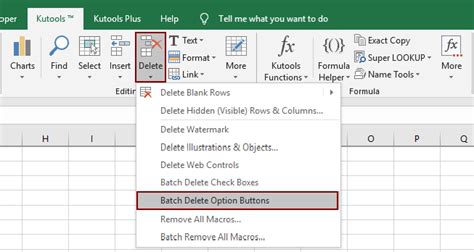 Quickly Delete Unwanted Option Buttons In Excel With Kutools