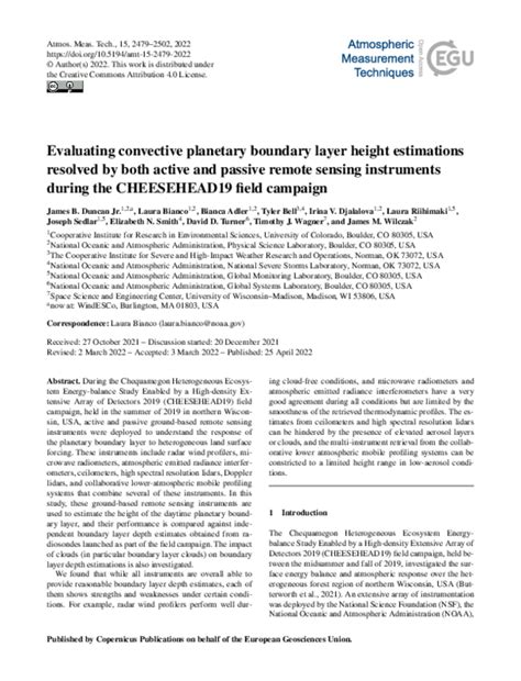 Pdf Evaluating Daytime Planetary Boundary Layer Height Estimations