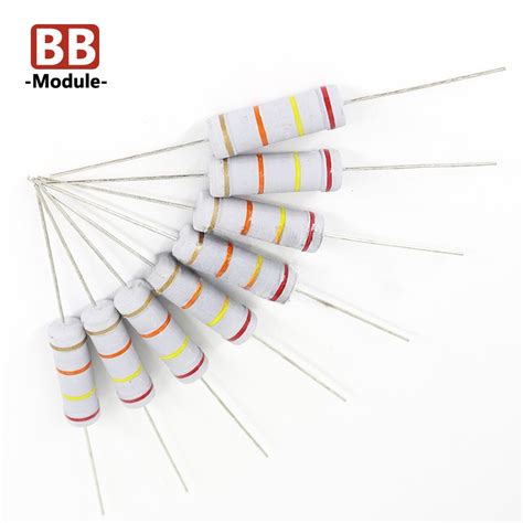 20pcs 1w 2w 3w 5w Carbon Film Resistor 5 10r 12r 15r 16r 18r 20r 22r 24r 27r 30r 33r 36r Ohm
