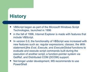 Intorudction Into VBScript PPT