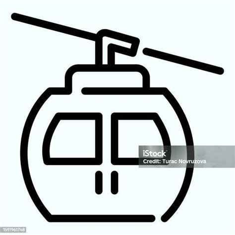 케이블카 라인 아이콘입니다 케이블카 벡터 그림은 흰색으로 분리되어 있습니다 스키 케이블 리프트 개요 스타일 및 응용 프로그램을 위해 설계되었습니다 Eps 10 10에 대한