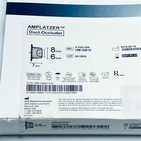 New Aga Medical 9 Pda 005 Amplatzer Duct Occluder Disposables General For Sale Dotmed