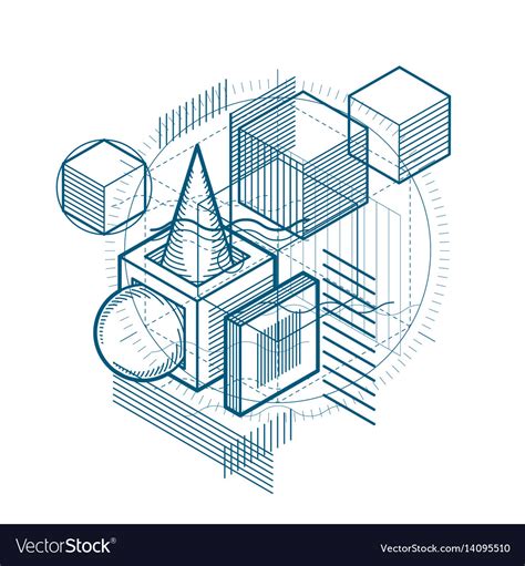 Isometric Abstract Background With Linear Vector Image