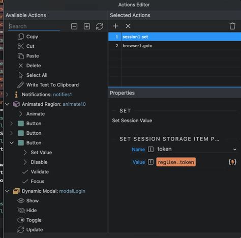 Dynamic Success Event Showhide Buttons Login Logout Wappler General