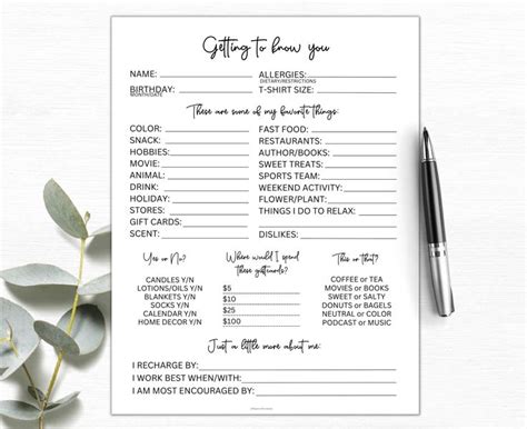 Get To Know You Template Employee Onboarding Template