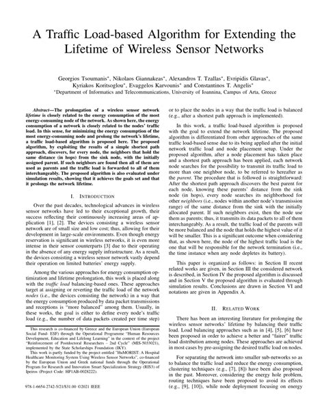Pdf A Traffic Load Based Algorithm For Extending The Lifetime Of Wireless Sensor Networks