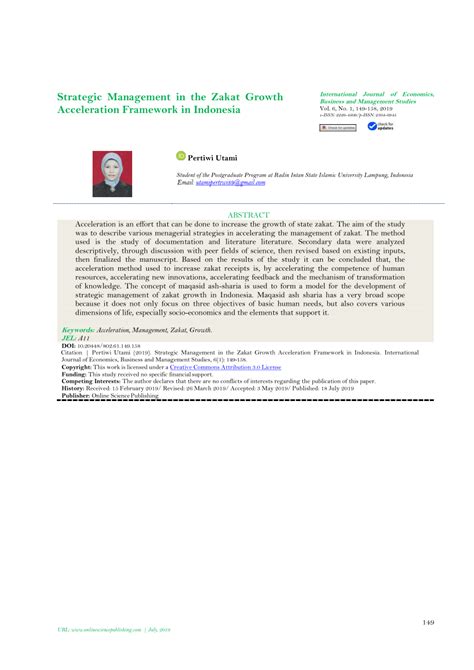Pdf Strategic Management In The Zakat Growth Acceleration Framework