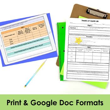 Density Lab Density Of Liquids Lab Calculating Mass Volume Density Lab