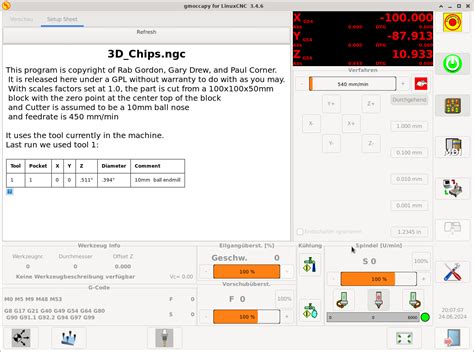 Setup Sheet As Embedded Tab LinuxCNC