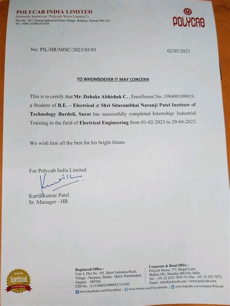 Abhishek Dahake On Linkedin Electrical Engineer Internship