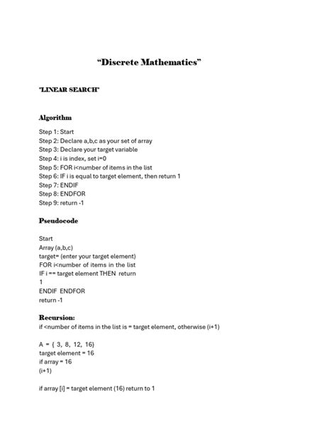 Discrete Mathematics Finals Pdf Algorithms Computer Programming