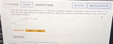 Solved Verify The Given Linear Approximation At A0 Then