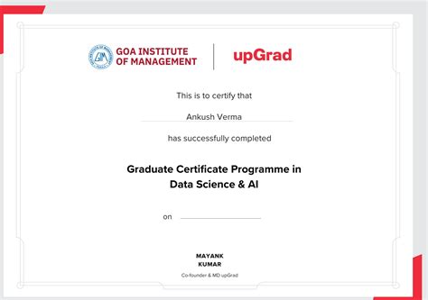 graduate certificate program in data science and ai