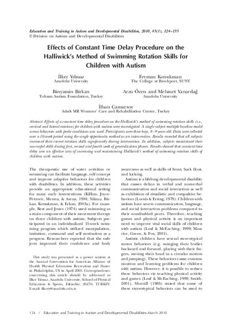 Pdf Effects Of Constant Time Delay Procedure On The Halliwicks