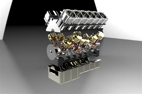 V12 Engine Step Iges Solidworks Other 3d Cad Model Grabcad