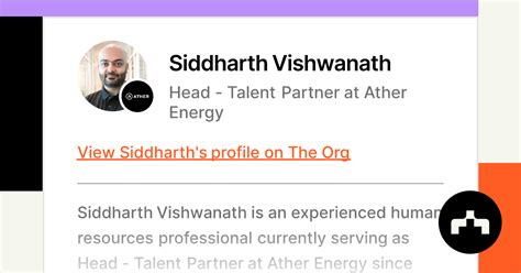 Siddharth Vishwanath Head Talent Partner At Ather Energy The Org