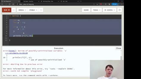 easy rust 020 uninitialized variables youtube