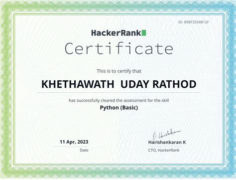 K Uday Rathod On Linkedin Hackerrank Pythonprogramming