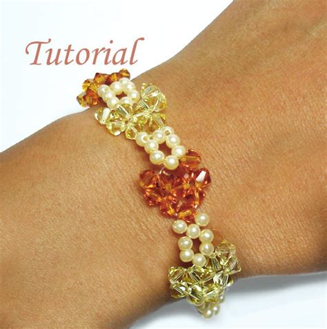 Beading Tutorial Beaded Crystal Heart To Heart Bracelet Pattern Etsy