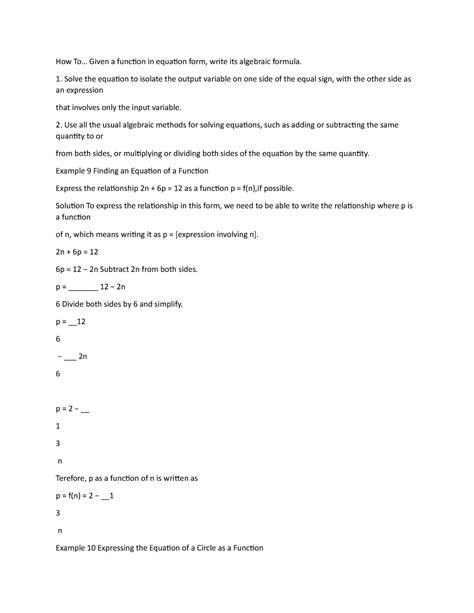 Algebraic Equations How To Given A Function In Equation Form Write Its Algebraic Formula
