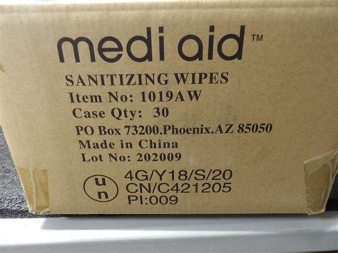 Case Of 30 Mediaid 75 Alcohol Sanitizing Wipes 50 Wipes Per Pack C