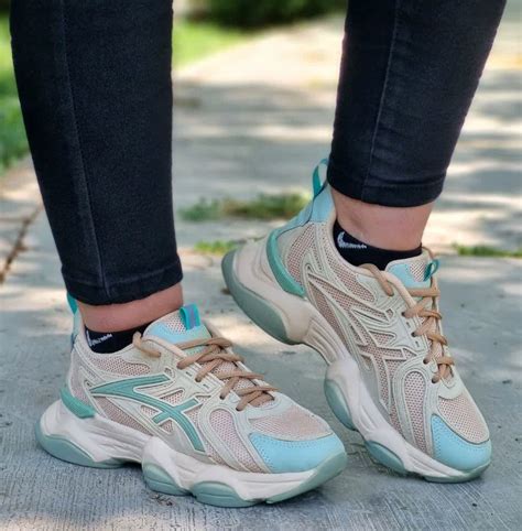 کفش اسپرت دخترانه مدل اسیکس با کیفیت کرم سبز بروز شونیک نامی همیشه نیک