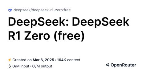 Deepseek Deepseek R1 Zero Run With An Api Openrouter