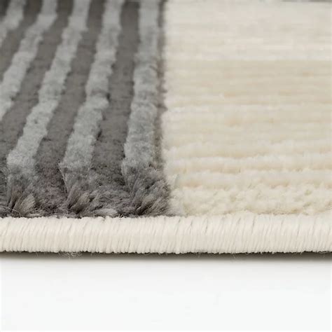 The Rugs Aura Collection Area Rugs With Modern Checkered Design In Grey