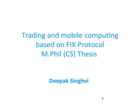 Trading And Mobile Computing Based On Fix Protocol Ppt