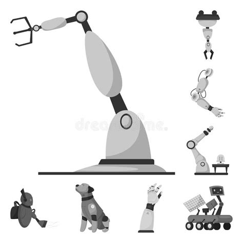 Isolated Object Of Robot And Factory Icon Set Of Robot And Space Vector Icon For Stock Stock