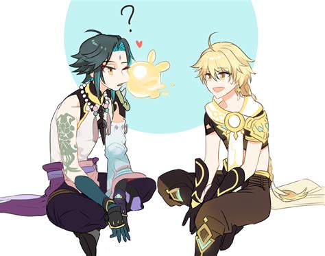 Aether Xiao And Seelie Genshin Impact Drawn By Rrrrrin Danbooru
