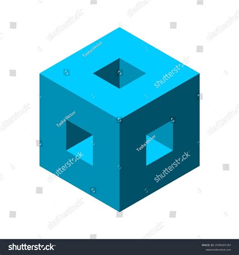 Blue Cube Shape One Piece Missing Stock Vector Royalty Free Shutterstock