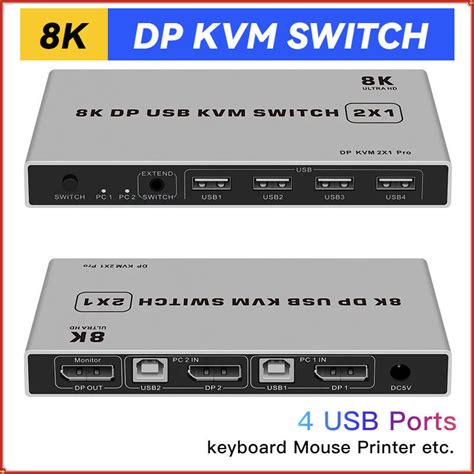 K Displayport KVM Switcher Input Output Displayport USB KVM X K Hz DP USB KVM Switch