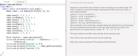 Solved Instructions From Your Teacher Main Java Robot Java Chegg