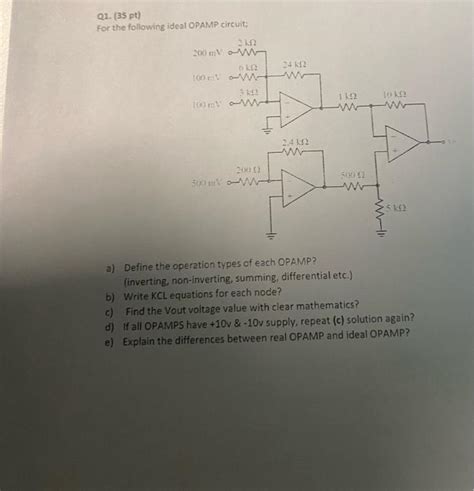 [solved] q1 35 pt for the following ideal opamp circuit