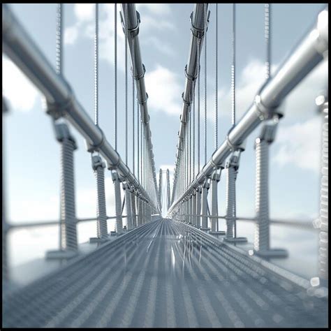 Suspension Bridge Structural Engineering Premium Ai Generated Image