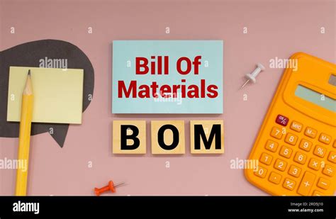 BOM Bill Of Materials Text With Magnifying Glass Lens On Office Desk Table Stock Photo Alamy