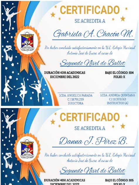 Certificados De Ballet Pdf