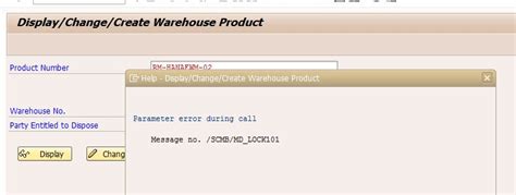 Solved Sap Ewm Product Master Error Parameter Error D Sap Community
